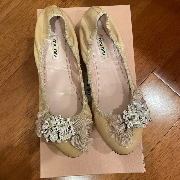 Miu Miu | Shoes | Miu Miu Blush Pink Flats | Poshmark